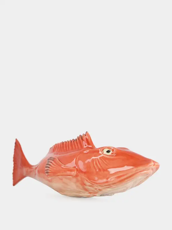 BORDALLO PINHEIRO Large Tub Gurnard Sculpture By
