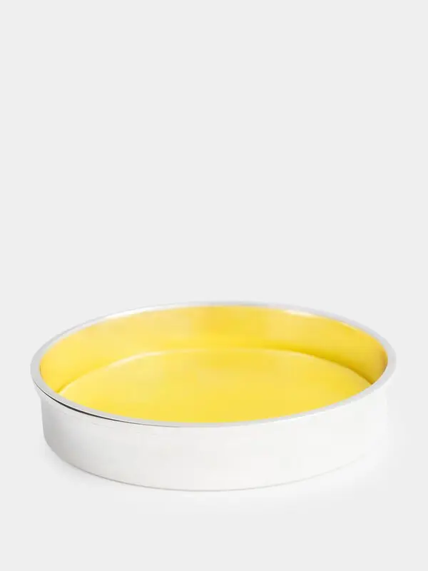 LEITÃO &AMP; IRMÃO Silver Bottle Coaster With Porcelain - Yellow
