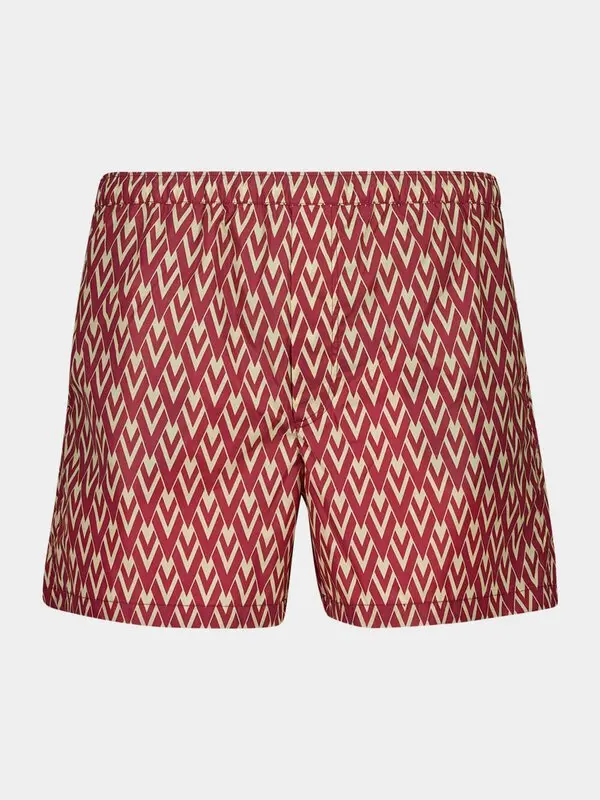Valentino Garavani Printed Swim Shorts - Red