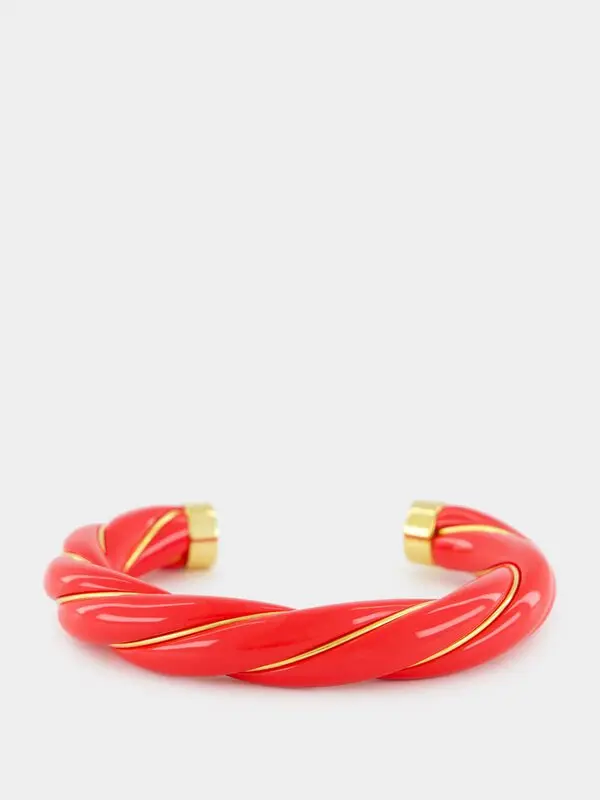 AURÉLIE BIDERMANN Diana Vermillion Rush Twisted Bangle - Red