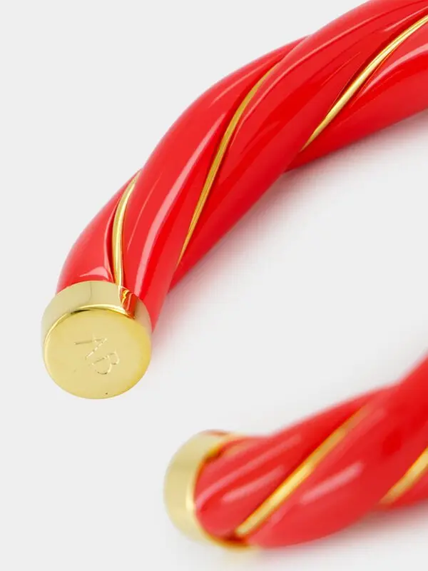 AURÉLIE BIDERMANN Diana Vermillion Rush Twisted Bangle - Red