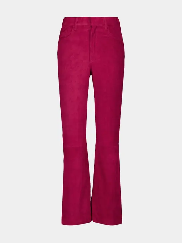 PAULA Flared Suede Pants - Red