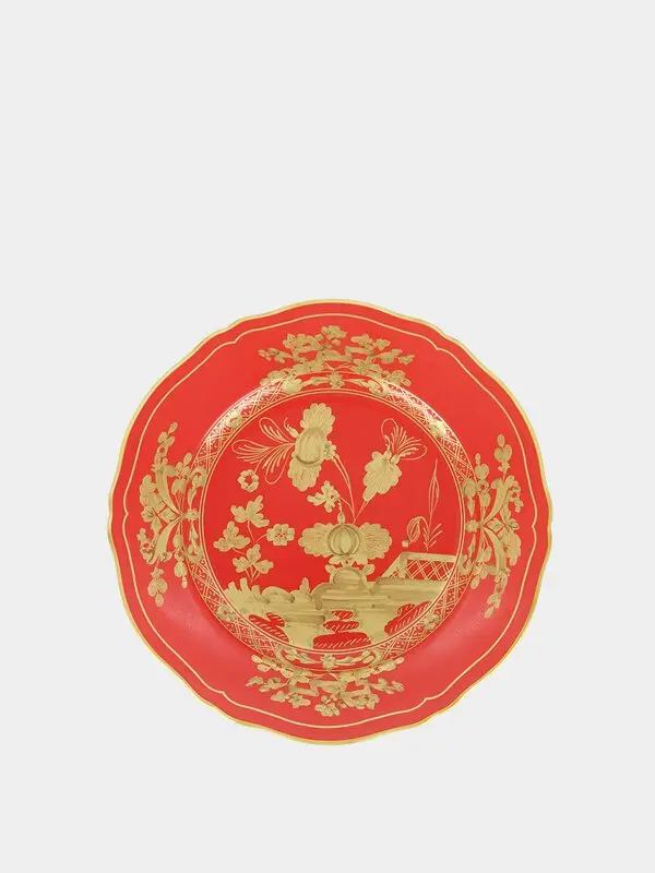 GINORI 1735 Oriente Italiano Rubrum Dessert Plate - Red