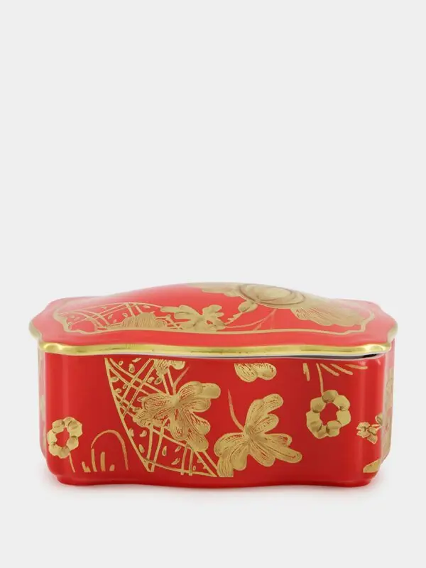 GINORI 1735 Rubrum Oriente Italiano Decorative Jewellery Box - Red