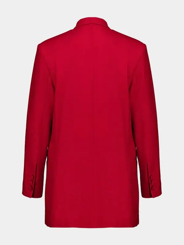 PAULA Frida Dahlia Deconstructed Twill Blazer - Red