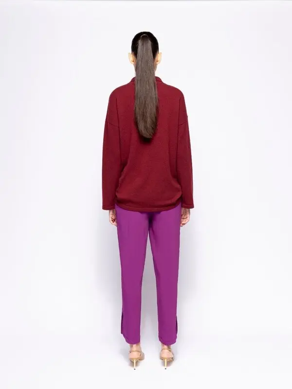 PAULA Jane Cabernet Knitted V-neck Top