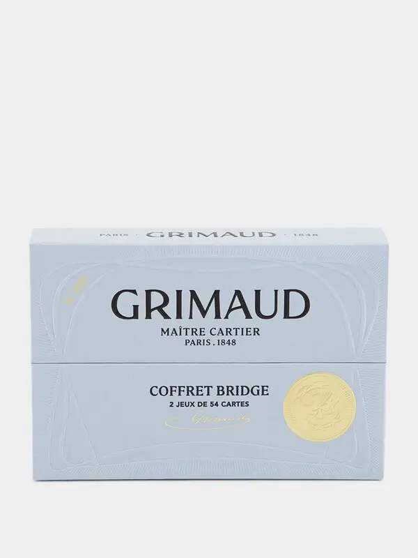 GRIMAUD N°300 Bridge Card Set In Dolphin Blue And Coral
