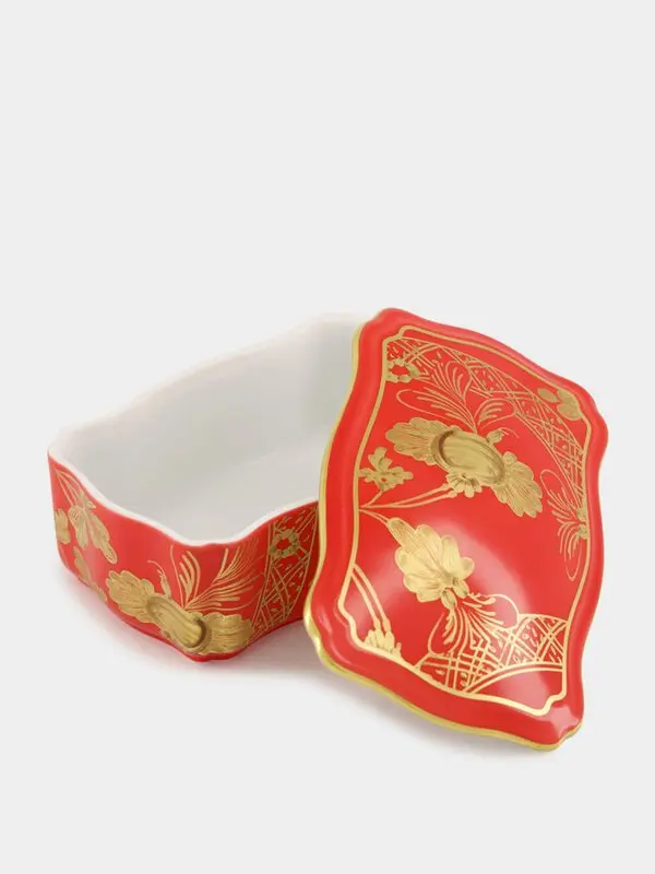 GINORI 1735 Rubrum Oriente Italiano Trinket Box - Red