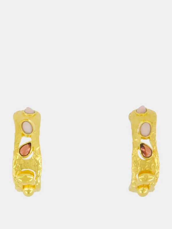 AURÉLIE BIDERMANN Atalide Garnet And Opal Earrings - Red