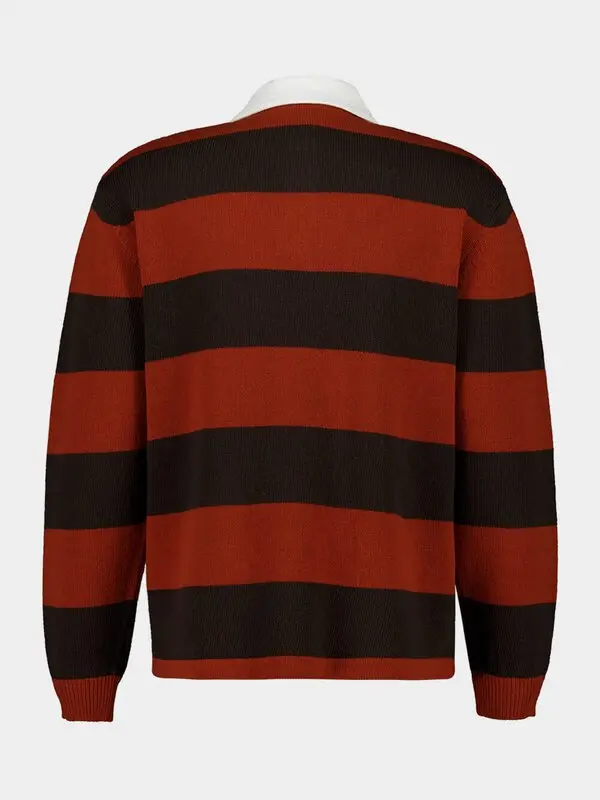 BODE Brown And Pine Stripe Polo - Red
