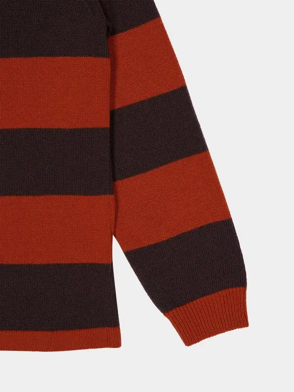 BODE Brown And Pine Stripe Polo - Red
