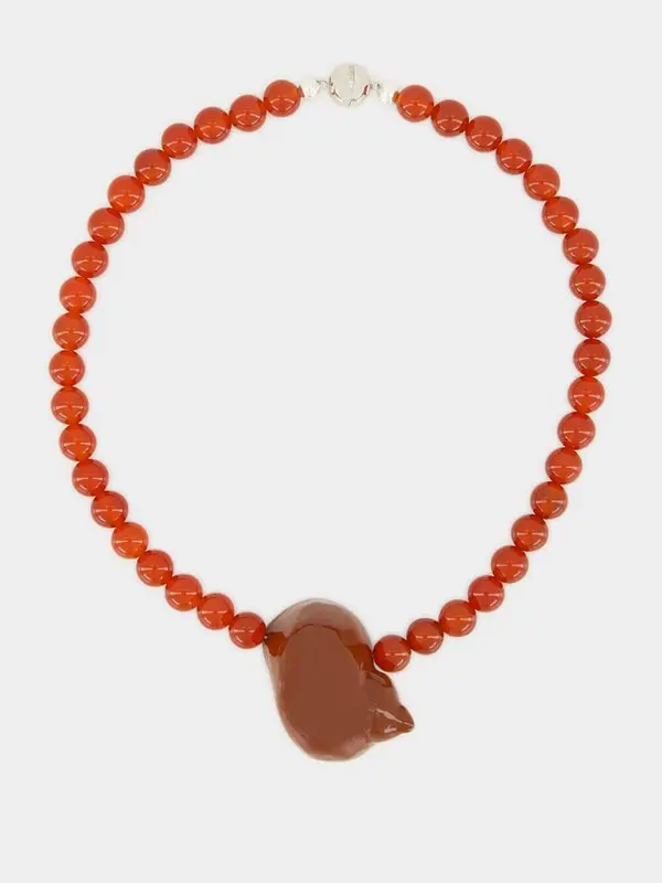 JULIETTA Carnelian Beads Mykonos Necklace - Red
