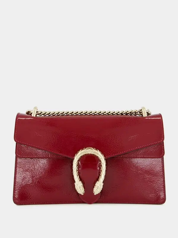 Gucci Dionysus Medium Patent Leather Shoulder Bag - Red