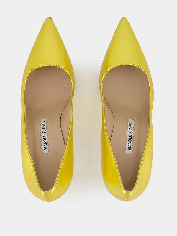 Manolo Blahnik Tora 70mm Leather Pumps - Yellow