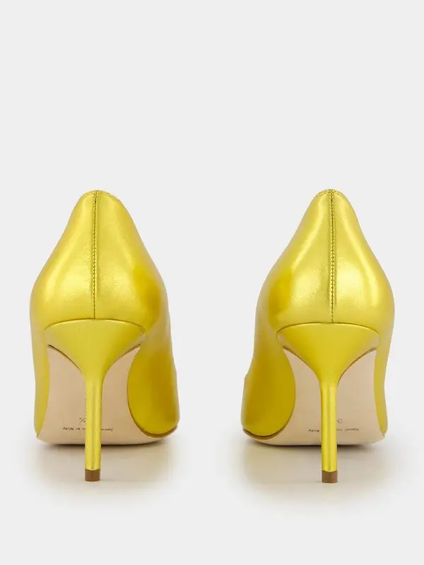 Manolo Blahnik Tora 70mm Leather Pumps - Yellow