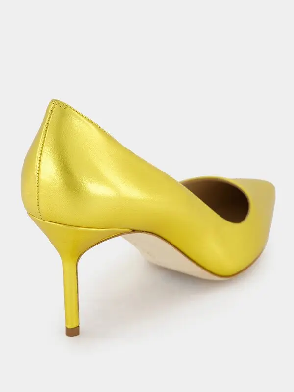 Manolo Blahnik Tora 70mm Leather Pumps - Yellow