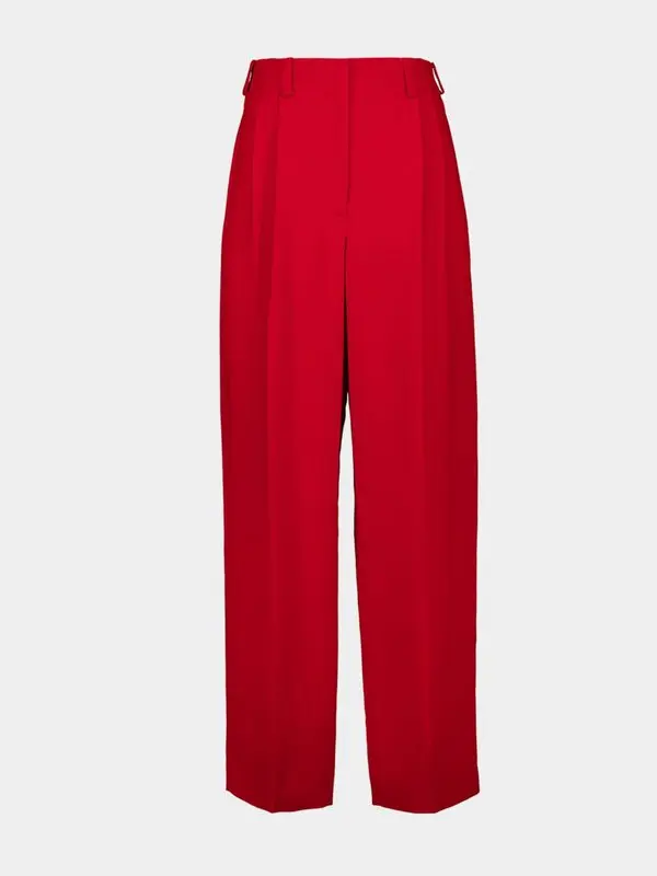 Givenchy Double Pleat Pants In Crepe Cady - Red