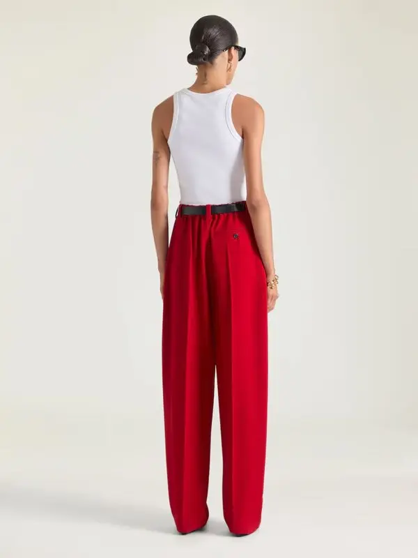 Givenchy Double Pleat Pants In Crepe Cady - Red