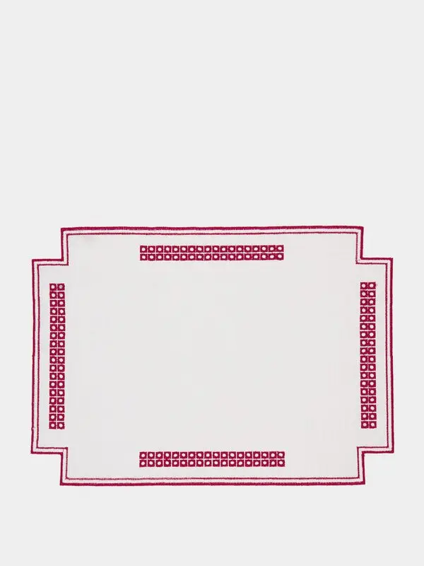 Borgo Delle Tovaglie Erica Antistain Linen Horizontal Placemat - Red