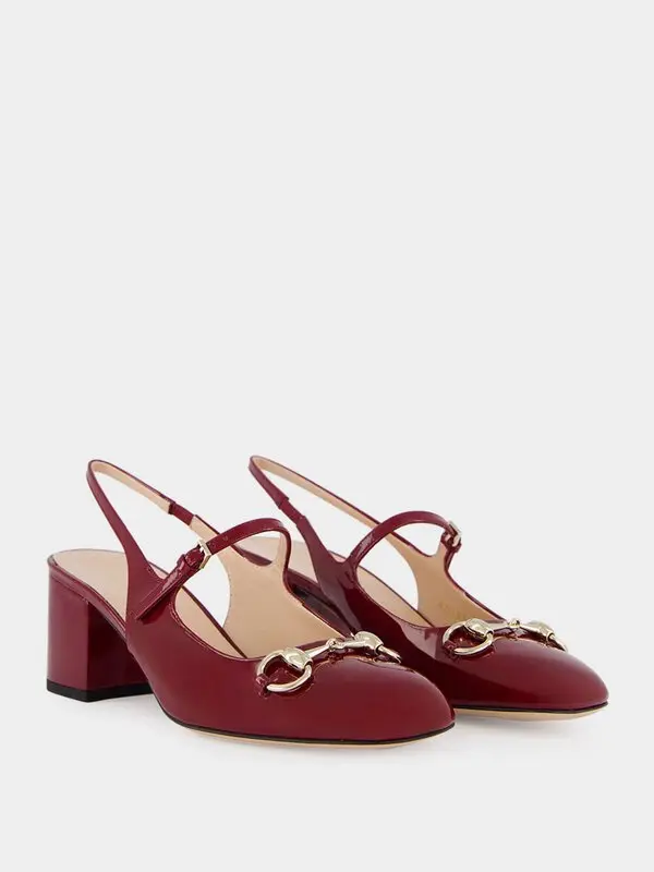 Gucci Horsebit Patent Slingback Pumps