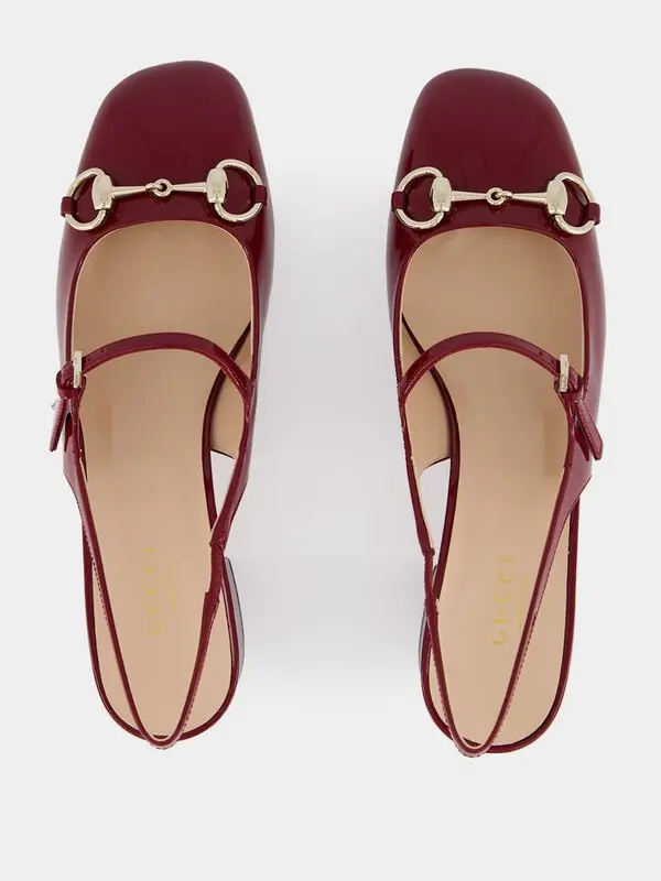 Gucci Horsebit Patent Slingback Pumps
