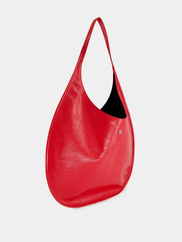 COURREGES Naplack Leather Holy Shoulder Bag - Red