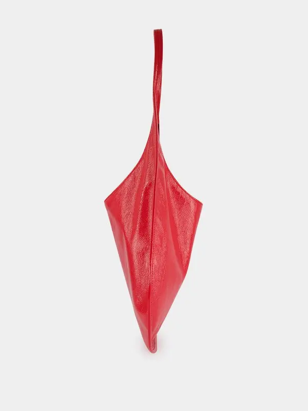 COURREGES Naplack Leather Holy Shoulder Bag - Red