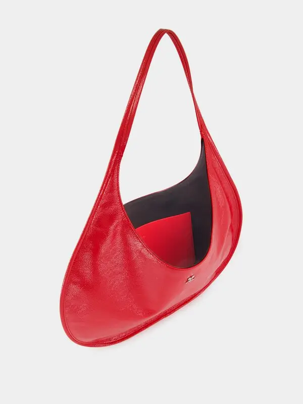 COURREGES Naplack Leather Holy Shoulder Bag - Red