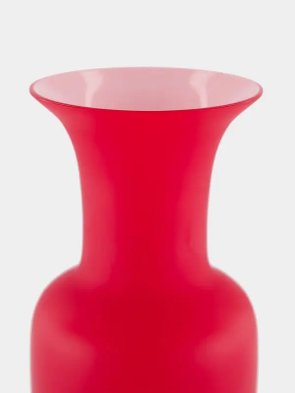 VENINI Opalino Glass Vase - Red
