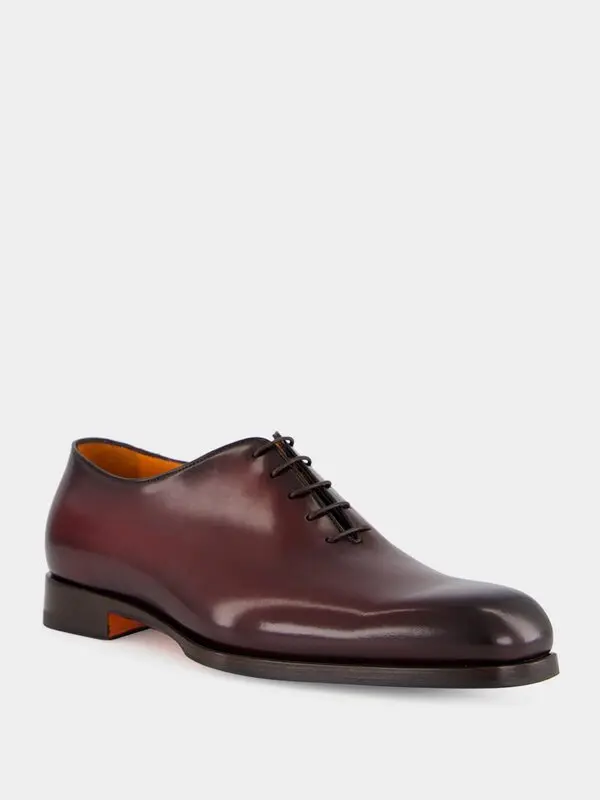 Santoni Calfskin Brando Oxford Shoes - Red