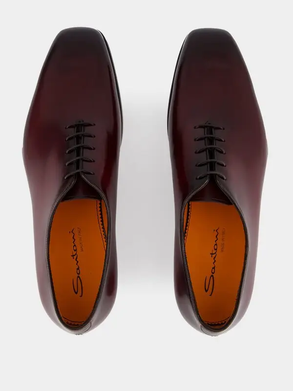 Santoni Calfskin Brando Oxford Shoes - Red