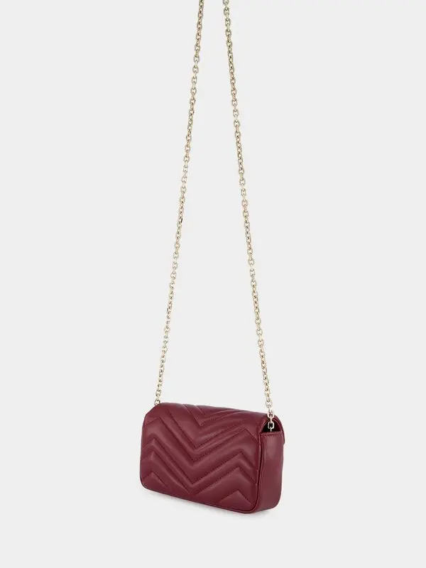 Gucci Gg Marmont Mini Leather Shoulder Bag - Red