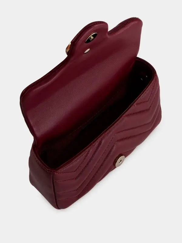 Gucci Gg Marmont Mini Leather Shoulder Bag - Red