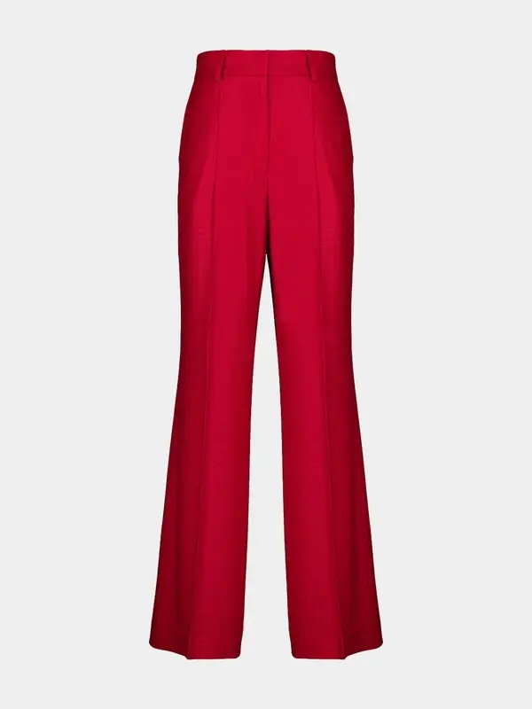 PAULA Stacy Dahlia Wide-leg Tailored Twill Pants - Red
