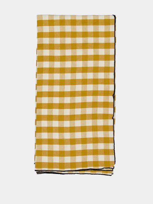 Maison De Vacances Bourdon Black Mesh Gingham Rectangular Tablecloth - Yellow