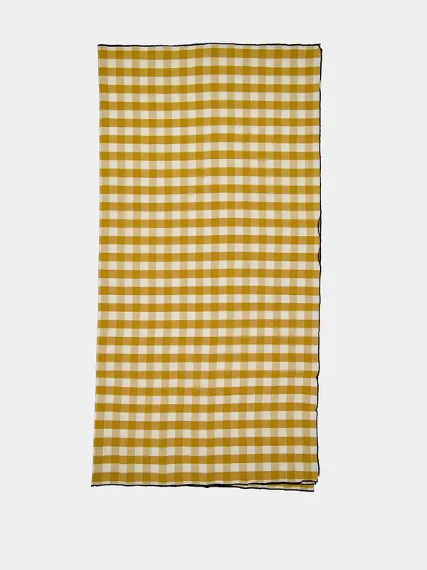 Maison De Vacances Bourdon Black Mesh Gingham Rectangular Tablecloth - Yellow