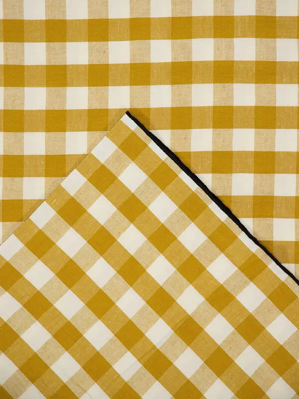 Maison De Vacances Bourdon Black Mesh Gingham Rectangular Tablecloth - Yellow