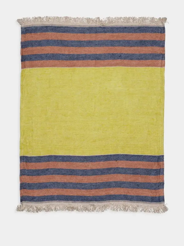 LIBECO The Belgian Red Earth Stripes Guest Towel - Yellow