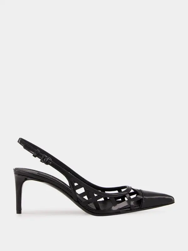 Dolce & Gabbana Leather Slingback Heels - Black