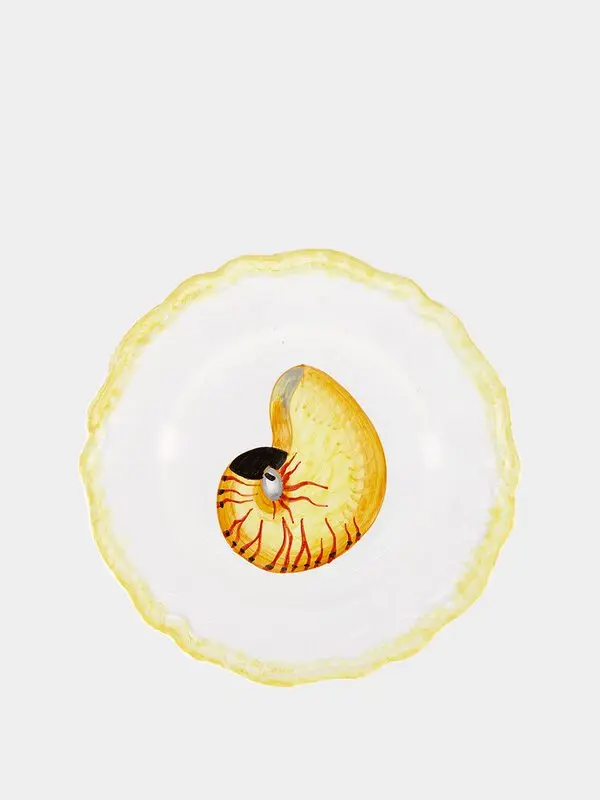 LES-OTTOMANS La Menagerie D'ete Shell Soup/pasta Plate - Yellow