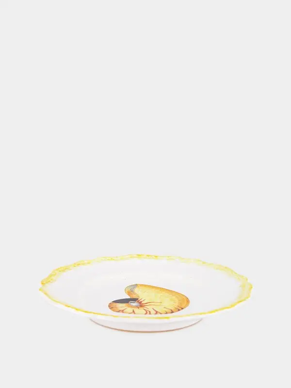 LES-OTTOMANS La Menagerie D'ete Shell Soup/pasta Plate - Yellow