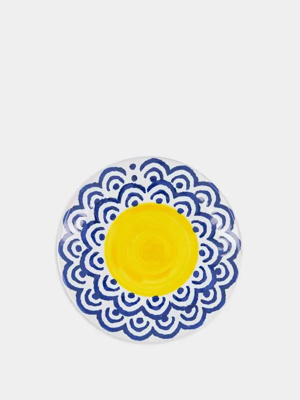 LES-OTTOMANS Sicilian Sunrise Ceramic Plate - Yellow