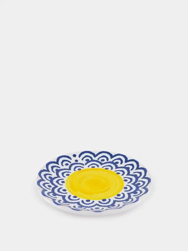 LES-OTTOMANS Sicilian Sunrise Ceramic Plate - Yellow