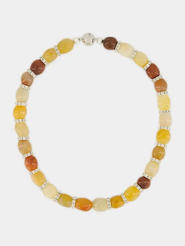 JULIETTA Odette Natural Aventurine Beaded Necklace - Yellow