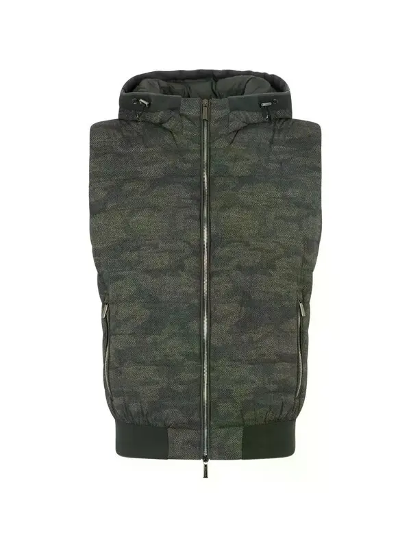 MOORER Hooded Zip Gilet