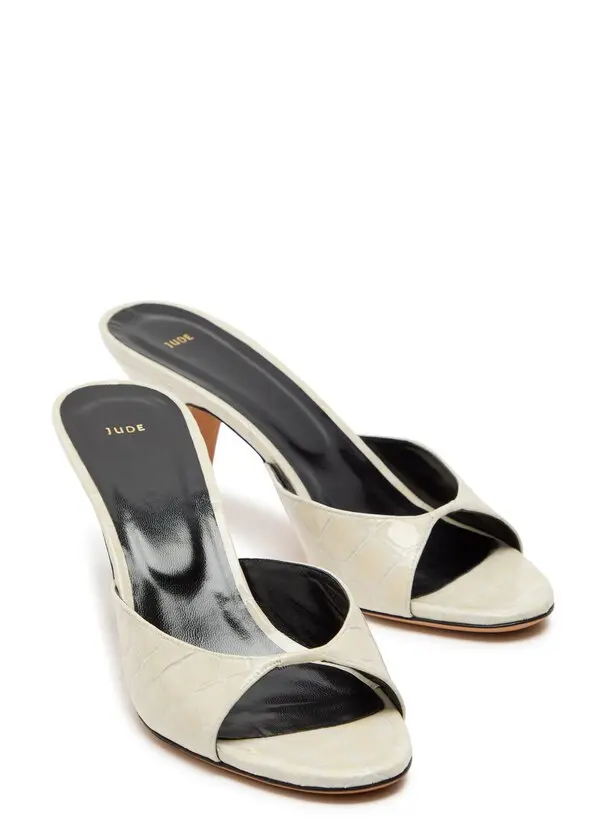 JUDE Hazel 75 Crocodile-effect Leather Sandals