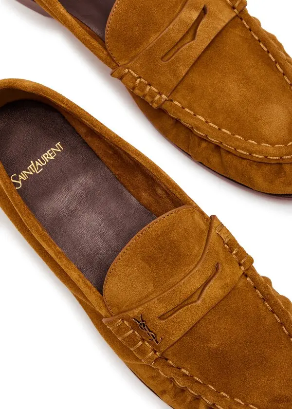 Saint Laurent Le Loafer 15 Suede Loafers - Tan