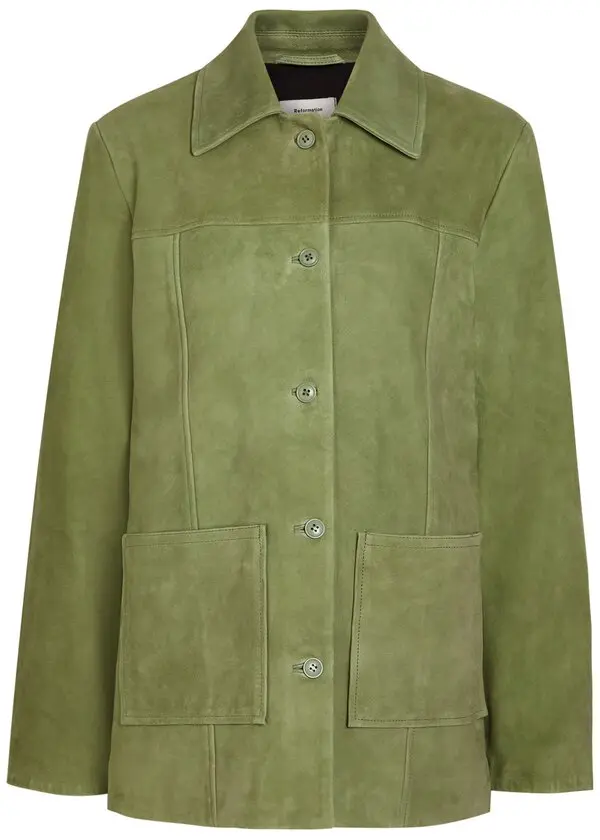 REFORMATION Veda Lincoln Panelled Suede Jacket
