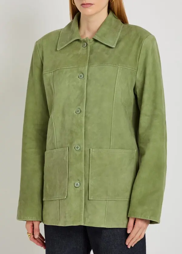 REFORMATION Veda Lincoln Panelled Suede Jacket