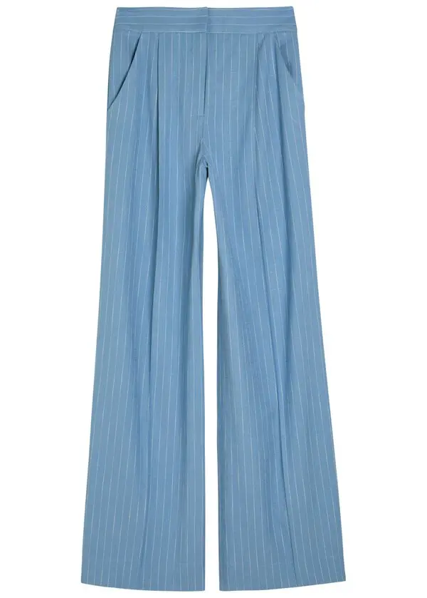 Veronica Beard Heyser Striped Wide-leg Trousers